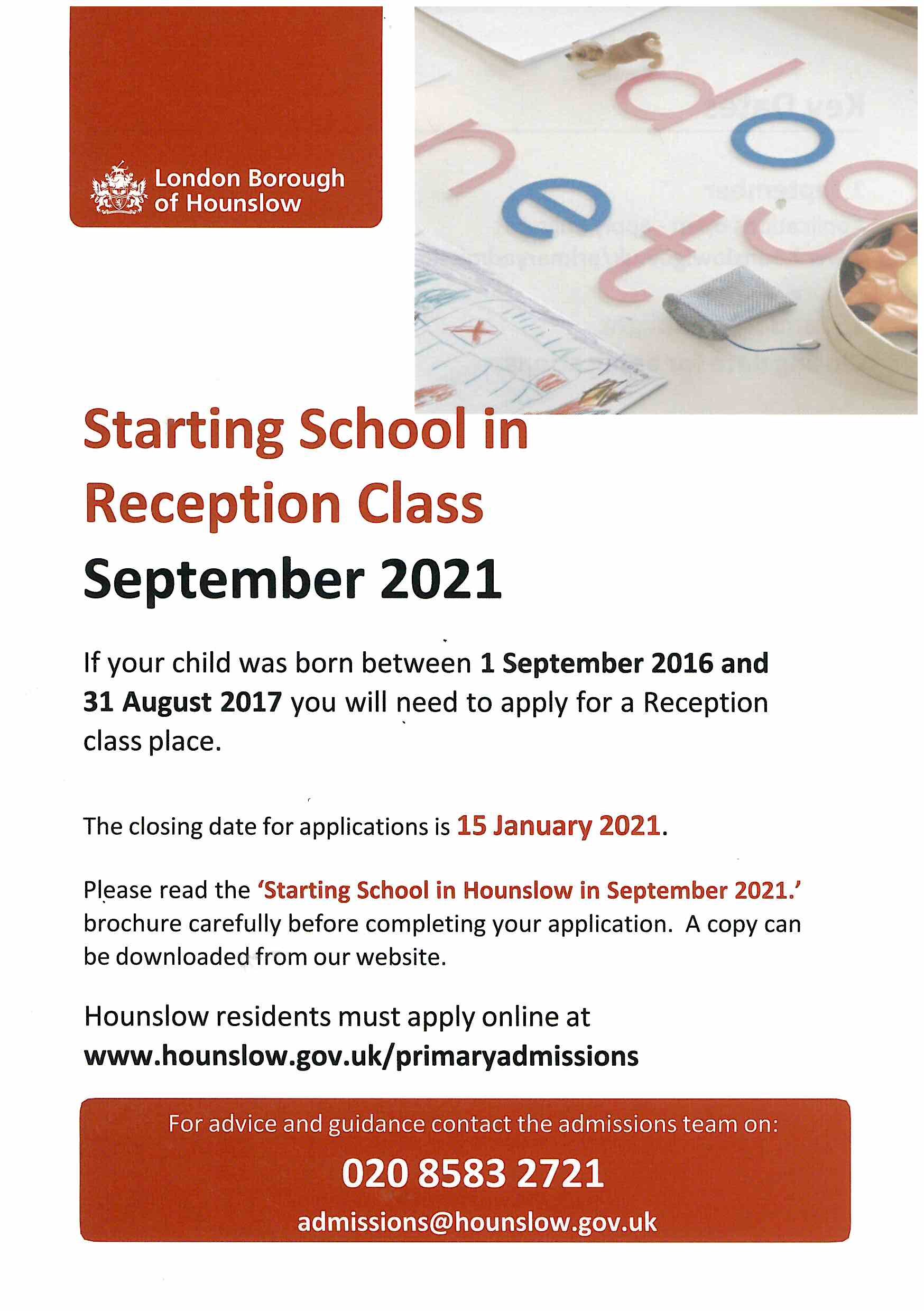 Admissions | Spring Grove Primary School